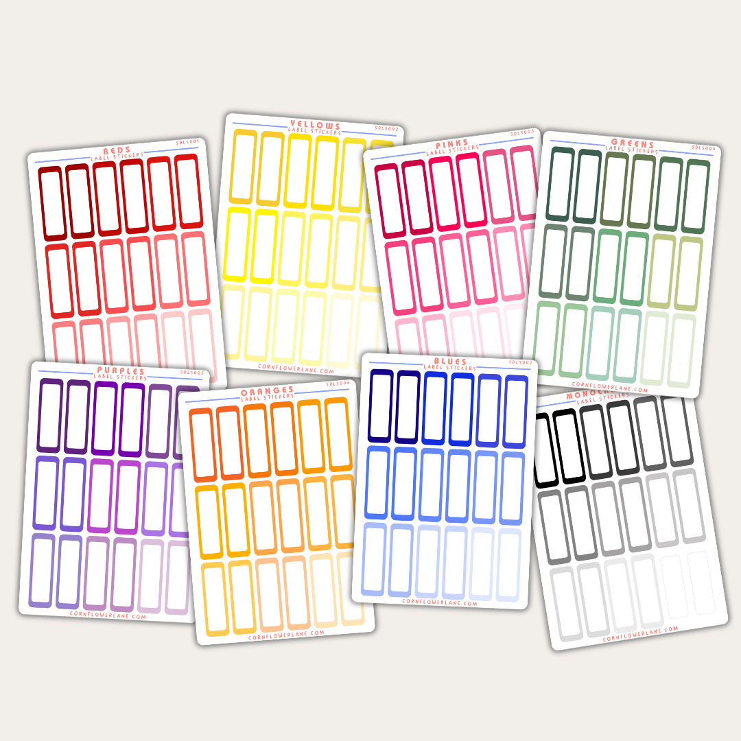 Rainbow Shades Label Sticker Sheet – Cornflower Lane